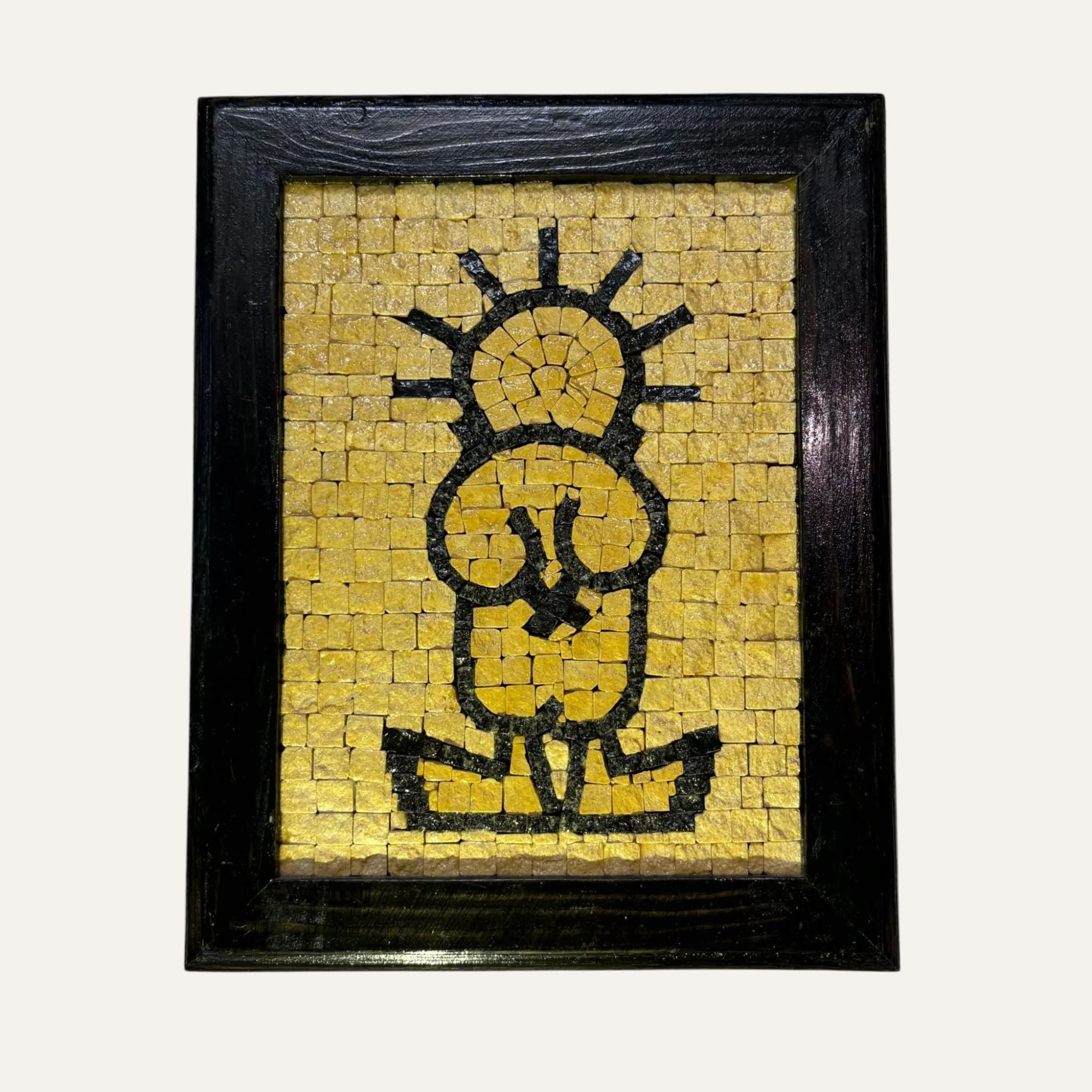 Handmade Palestinian Handala Mosaic Art in Black Frame | Pal-Mosaic